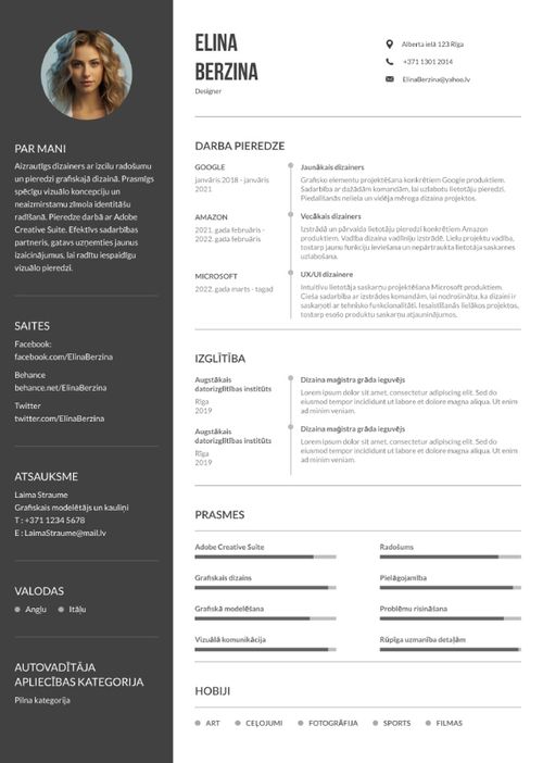 CV Paraugs - Izveidojiet savu CV, izmantojot mūsu profesionālās veidnes